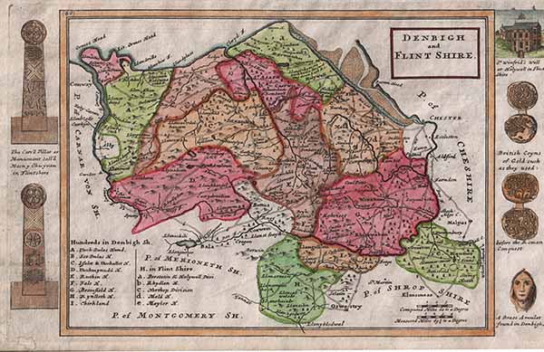 Flintshire | John Speed | Saxton | antique prints maps