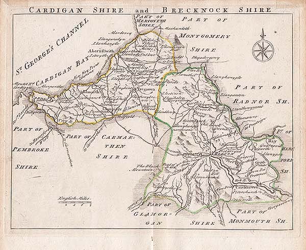 Cardiganshire | Ceredigion | Speed | antique prints maps